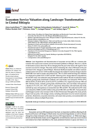 Ecosystem Service Valuation along Landscape Transformation in Central ...
